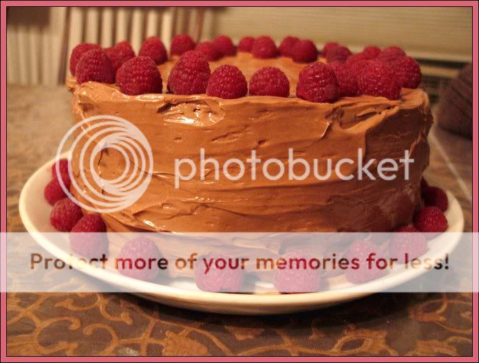raspberry chocolate cake with mocha buttercream (& some popovers ...